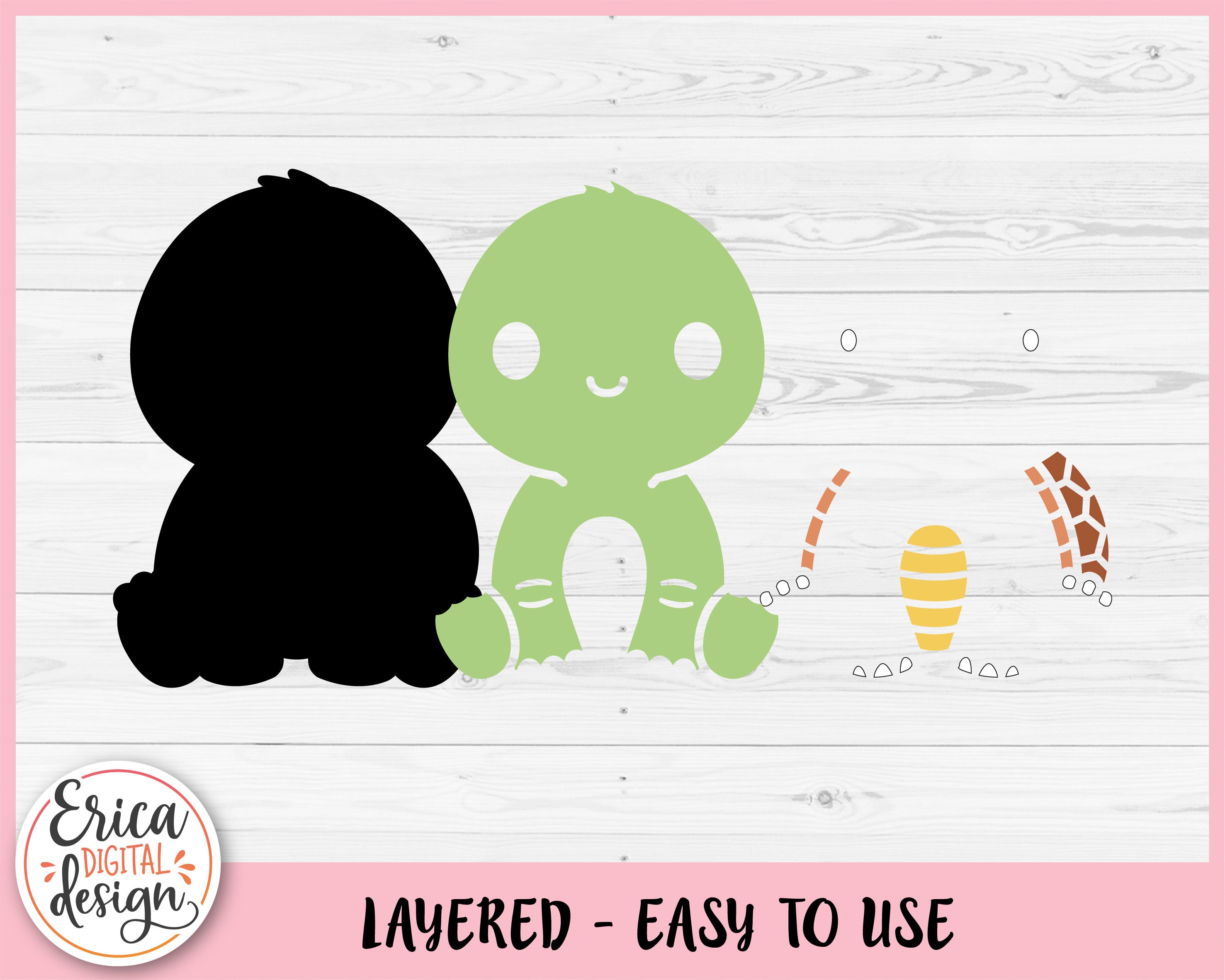 Cute Turtle Layered SVG Cut File for Cricut Silhouette Baby Forest ...
