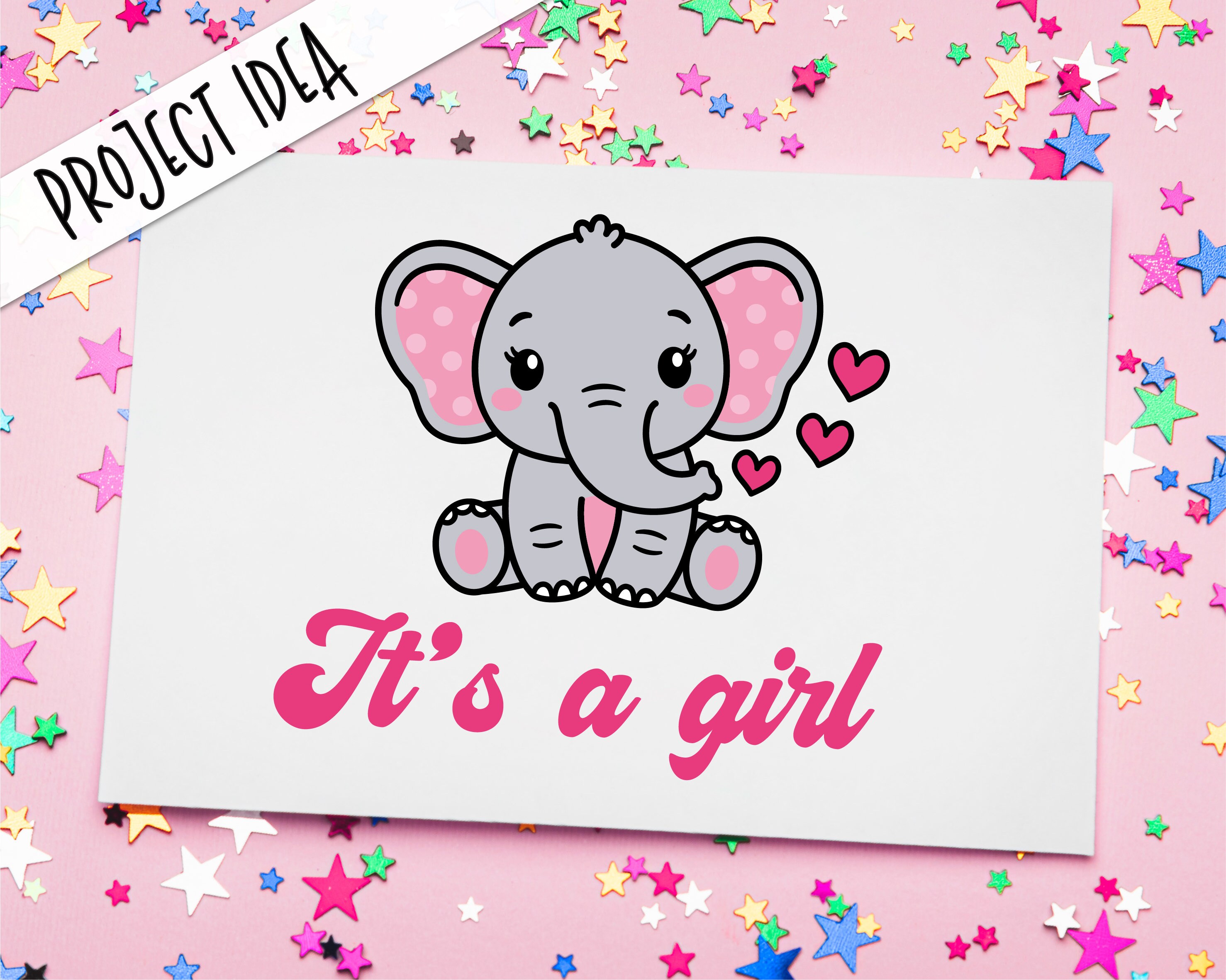 Baby Elephant SVG Cute Elephant Girl Cut File Sweet Elephant - Etsy