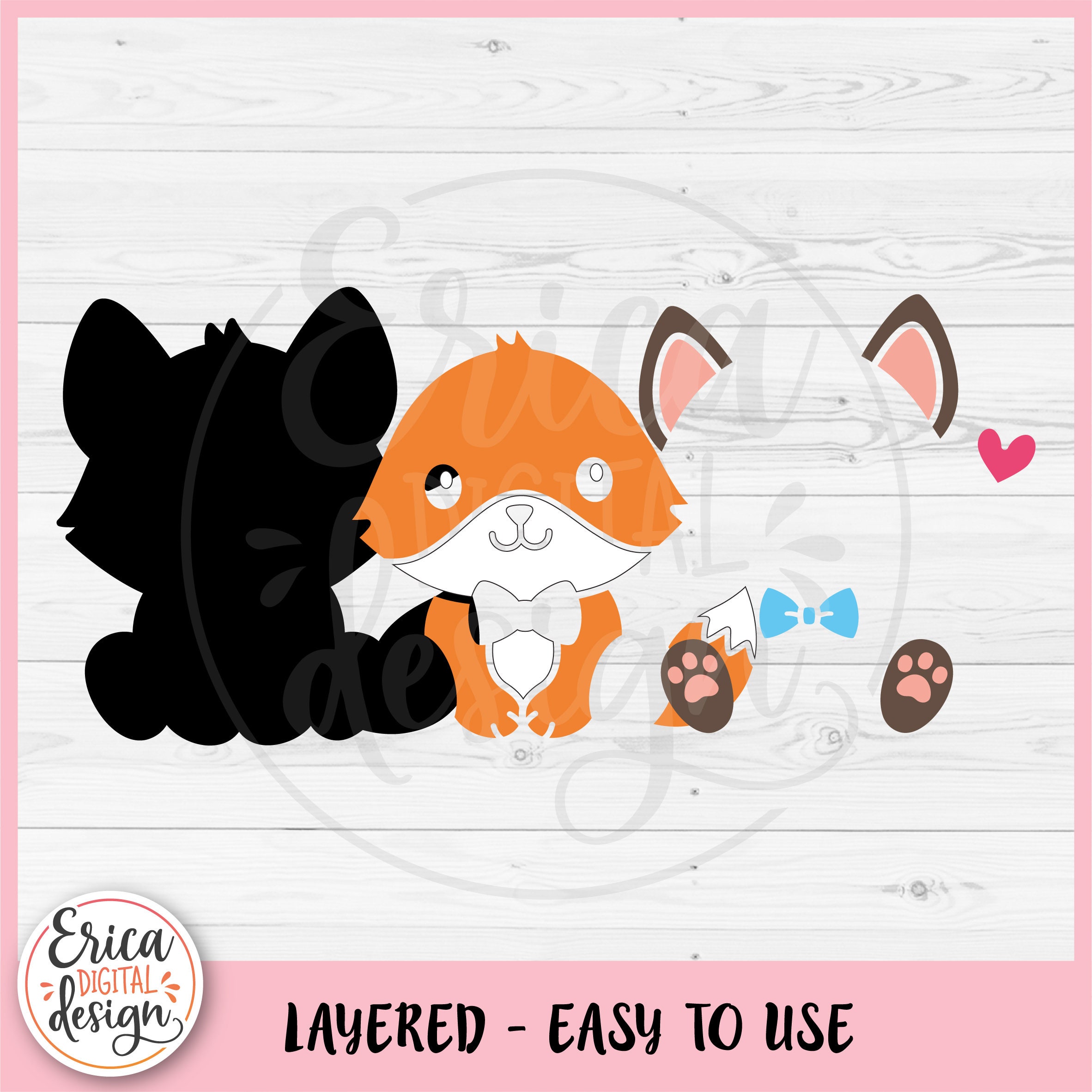 Cute Fox SVG Baby Boy Fox Layered Cut File for Cricut Silhouette Forest ...