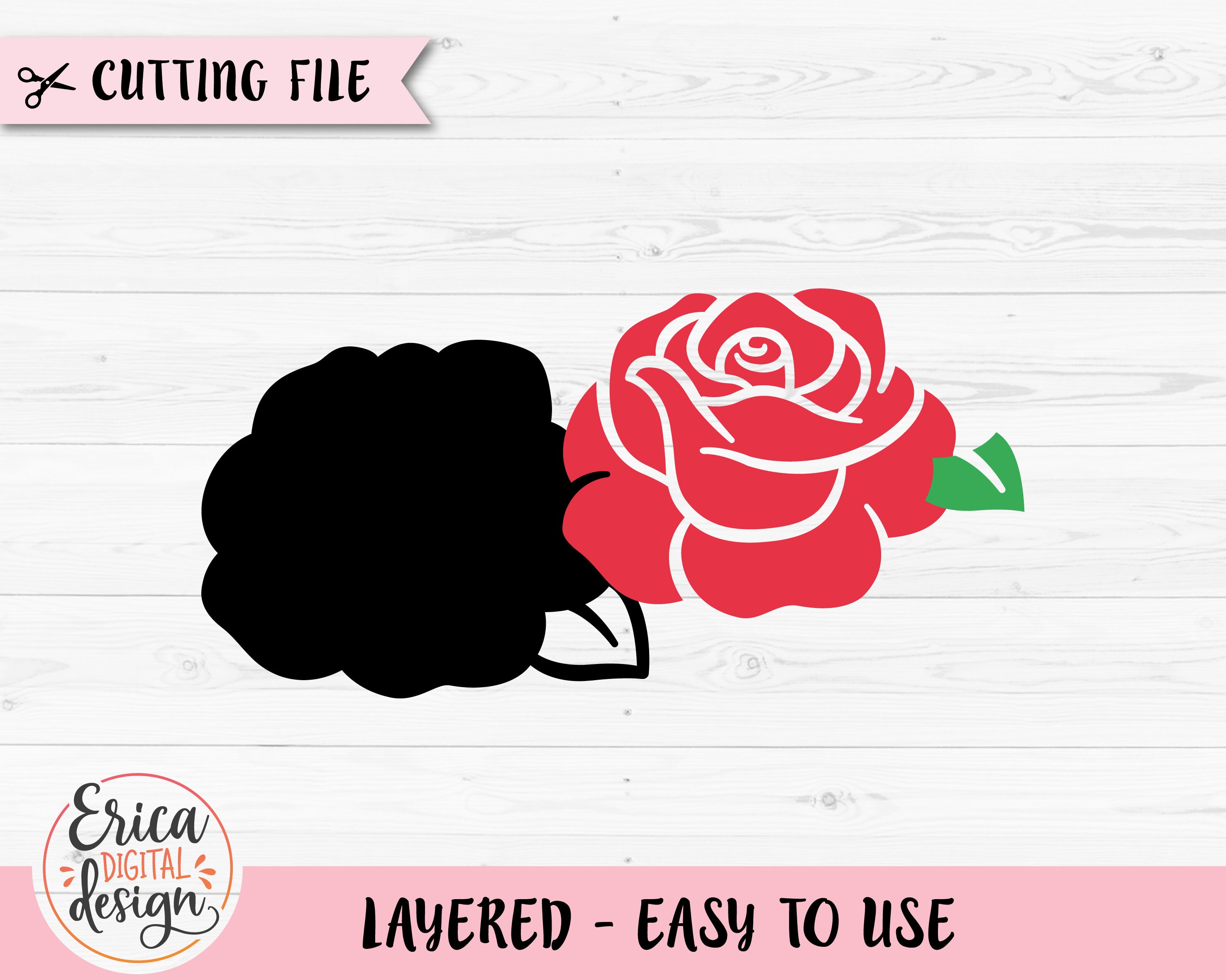 Roses SVG Bundle Basic Rose Cut File Beautiful Flower Floral Outline ...