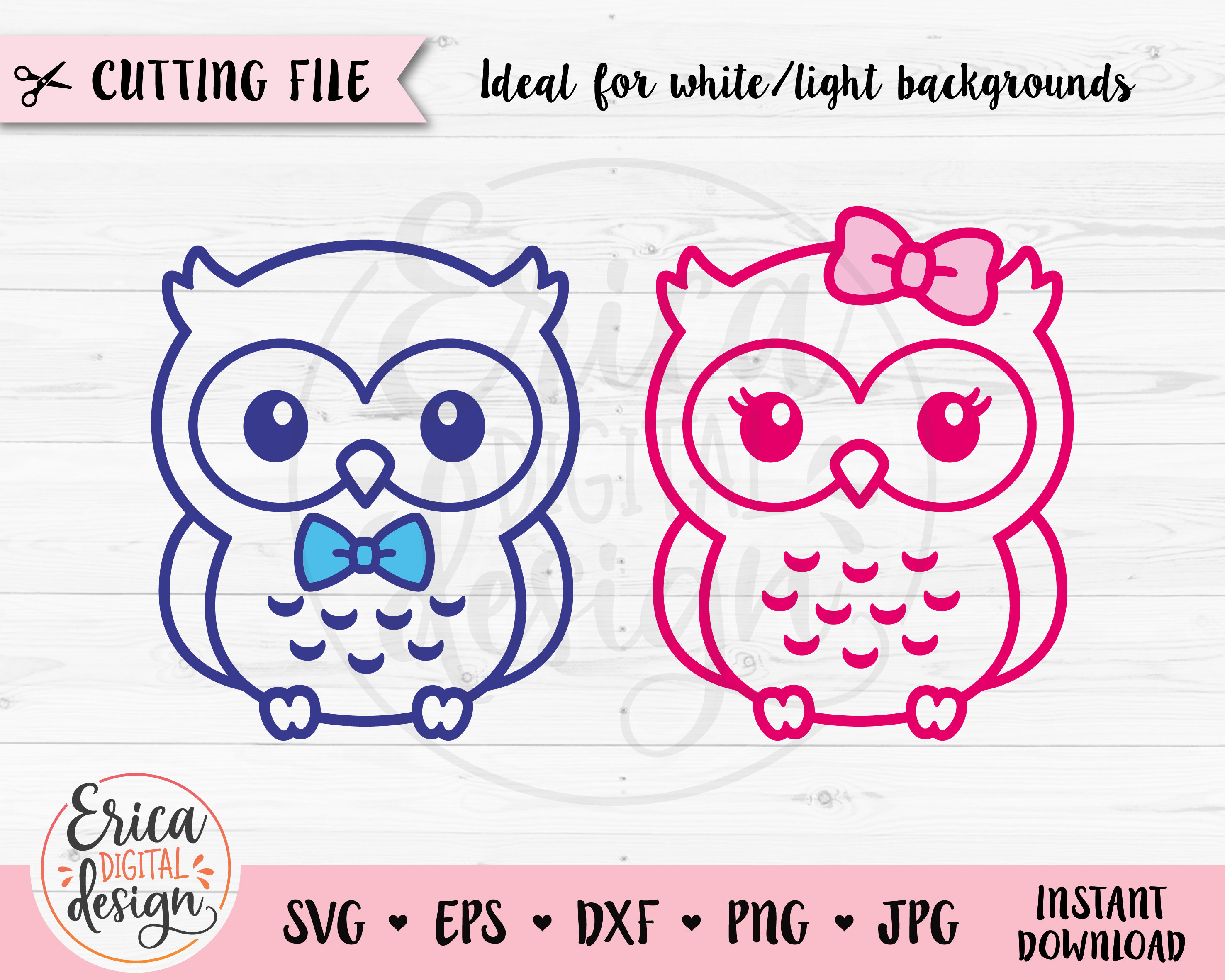 Owl Boy Girl SVG Cute owl cut file Sweet Little owl Bow Baby | Etsy