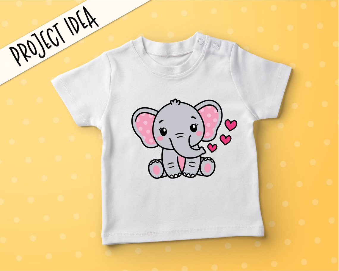 Baby Elephant SVG Cute Elephant Girl Cut File Sweet Elephant - Etsy