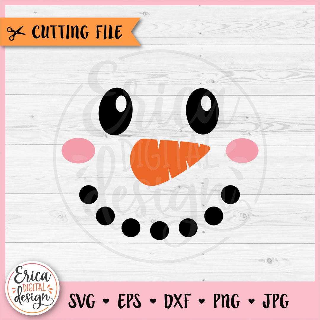 Snowman Face SVG Cute Snowman Head Layered Cut File for Cricut ...