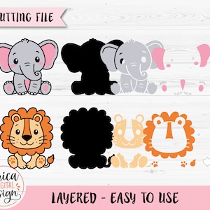 Safari Animals Layered SVG Cute African Jungle Animal Cut File Cricut ...