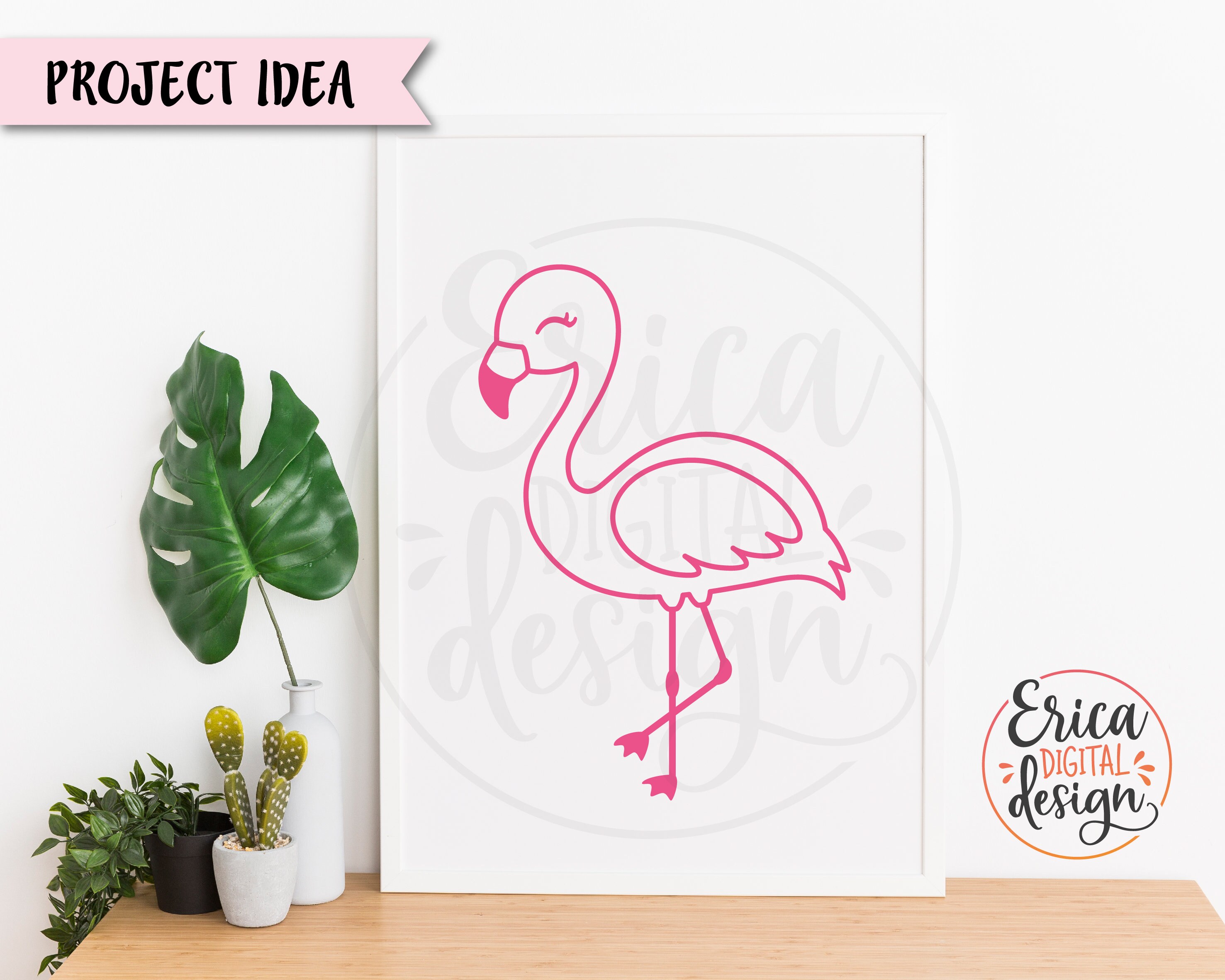 Flamingo Outline SVG Cut File Cute Pink Flamingo Crown Summer - Etsy ...