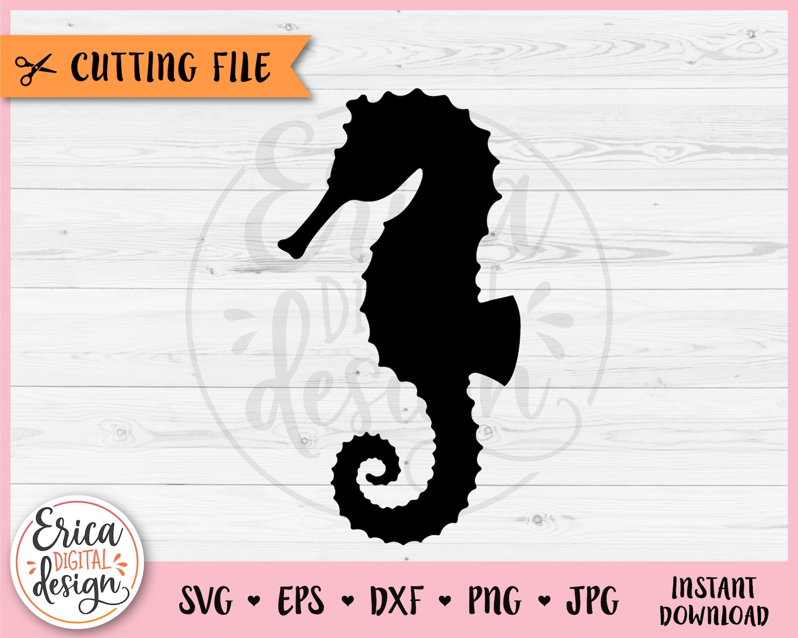 Seahorse SVG Cut File for Cricut Silhouette Sea Animal Underwater ...