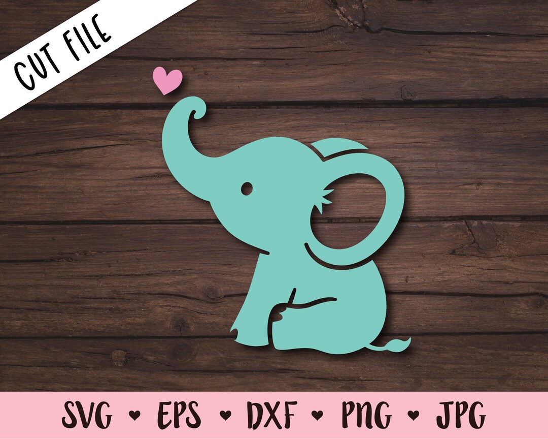 Baby Elephant SVG Cute Elephant Cut File Sweet Elephant Baby Shower Boy ...