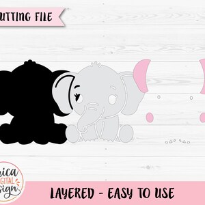 Baby Elephant SVG Cute Elephant Cut File Sweet Elephant Baby Shower Boy ...