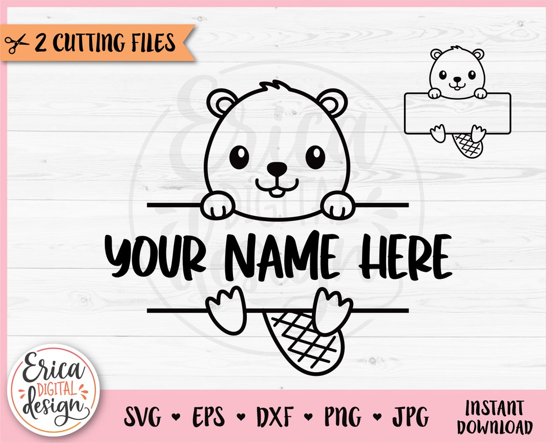 Beaver Name Frame SVG Cut File for Cricut Silhouette Woodland Name Sign ...