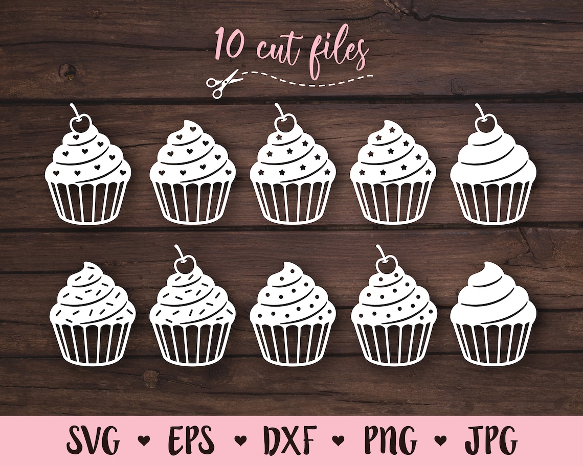 Cupcake SVG Cupcake Cutting File Birthday Sweet Bakery | Etsy