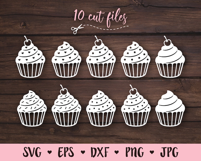 Cupcake SVG Cupcake Cutting File Birthday Sweet Bakery - Etsy
