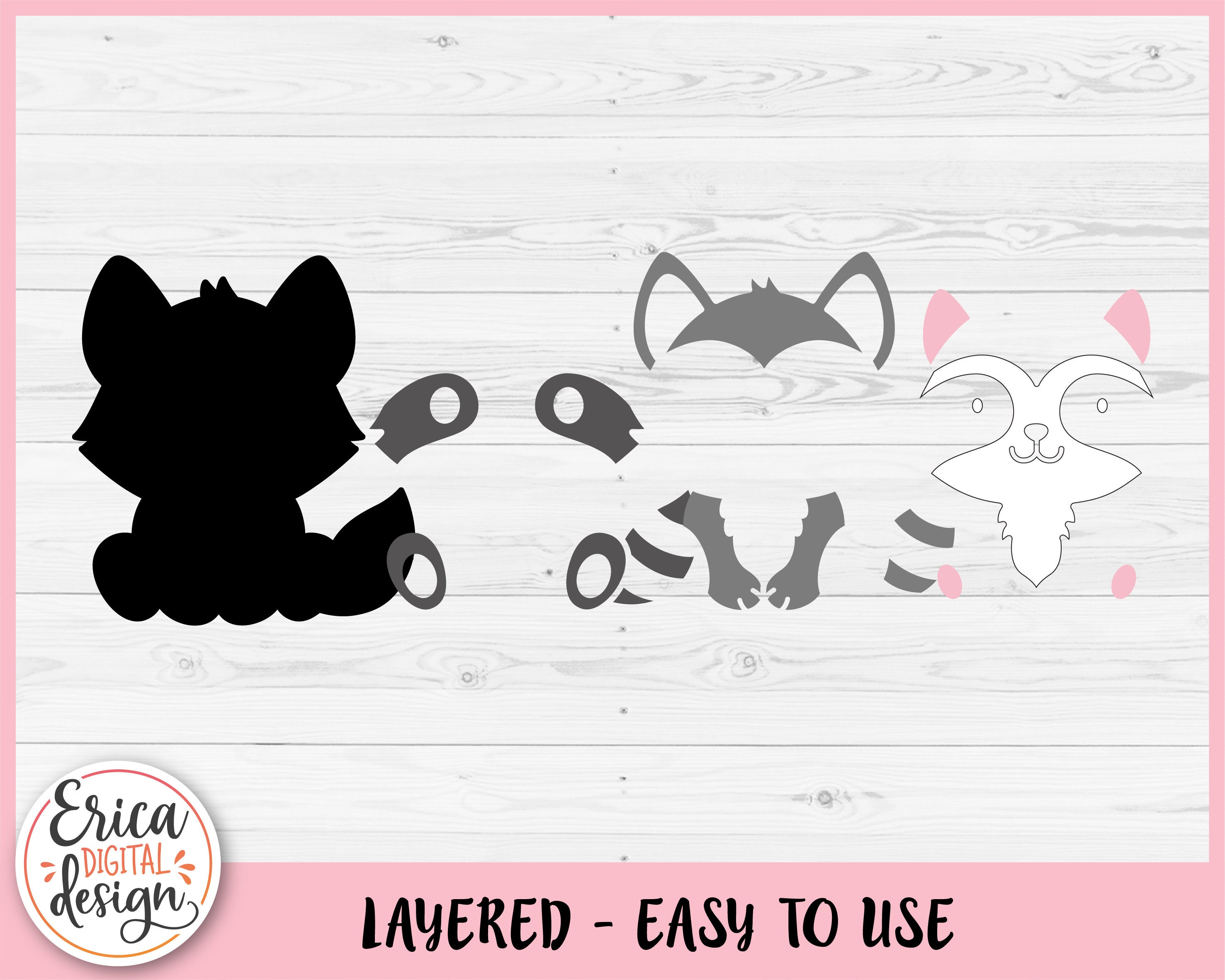 Cute Raccoon Layered SVG Cut File for Cricut Silhouette Baby Forest ...