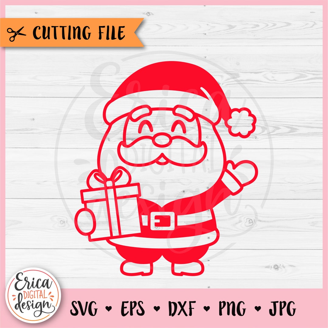 Santa SVG Cute Santa Cut File Cricut Silhouette Santa Claus Happy ...