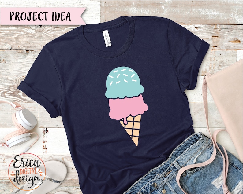 Ice Cream Svg Cut File Triple Ice Cream Cone Summer Party Etsy Canada