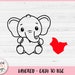Baby Elephant With Heart SVG Cut File Cricut Silhouette Cute Elephant ...