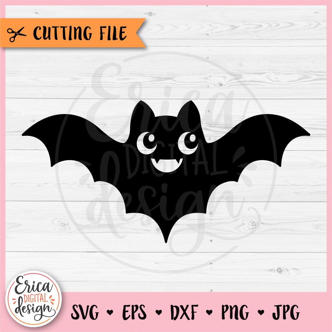 Cute Bat Silhouette SVG Cut File Cricut Silhouette Funny Halloween ...