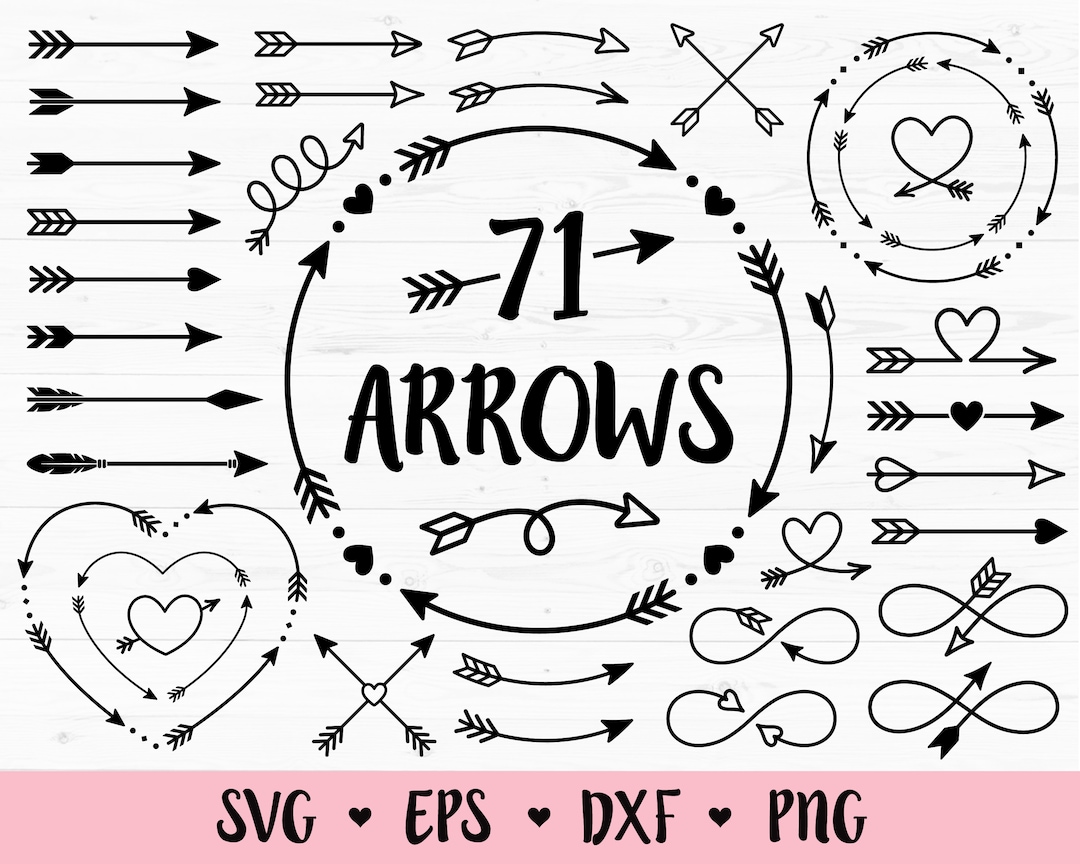 Arrow SVG Cut File Bundle Arrow Clipart Crossed Arrows Monogram Frame ...
