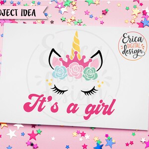 Unicorn Face SVG Unicorn Eyelashes Cut File Crown Flowers Floral ...