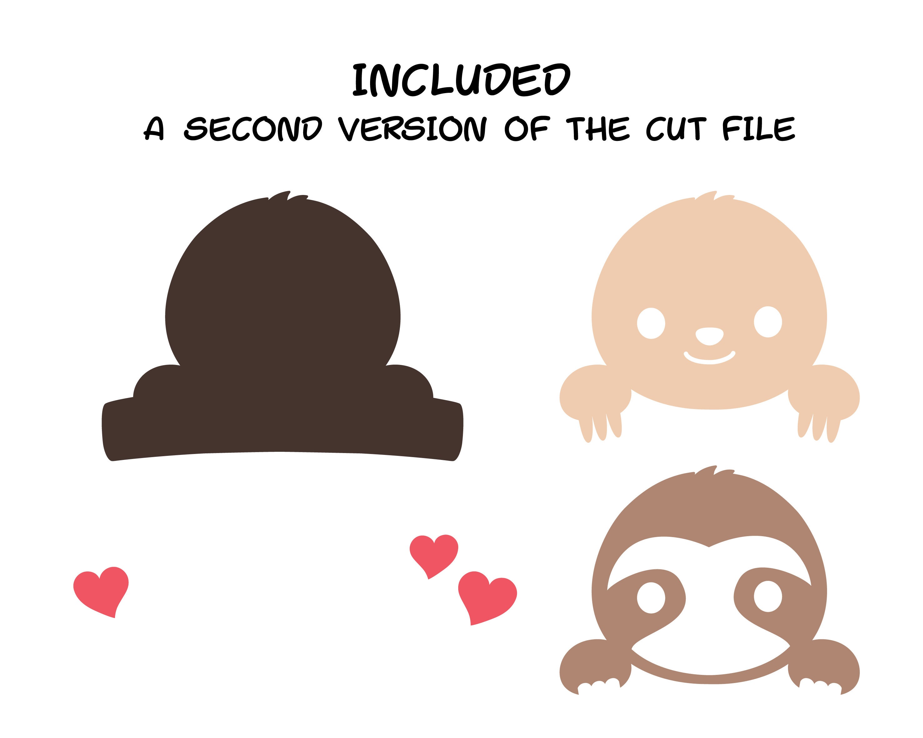 Baby Sloth SVG Cute Sloth Face Layered Cutting File Funny Slothlife ...