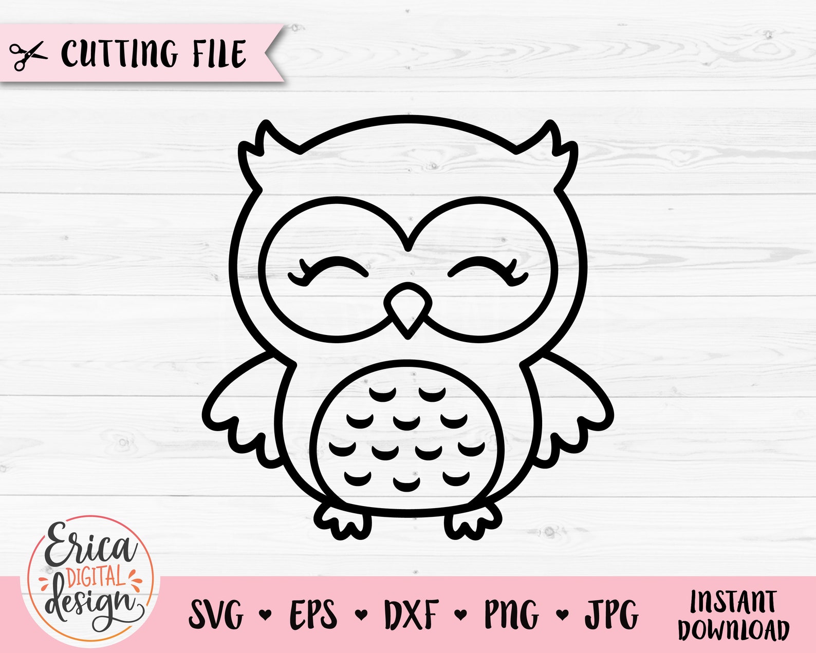 Owl Outline SVG Cute owl cut file Baby Shower Girl Shirt | Etsy
