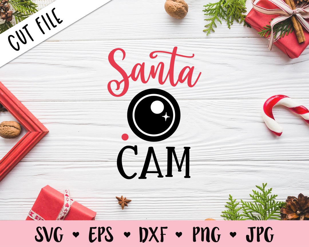 Santa Cam SVG Santa Claus Camera Cut File Funny Christmas Tree Ornament ...