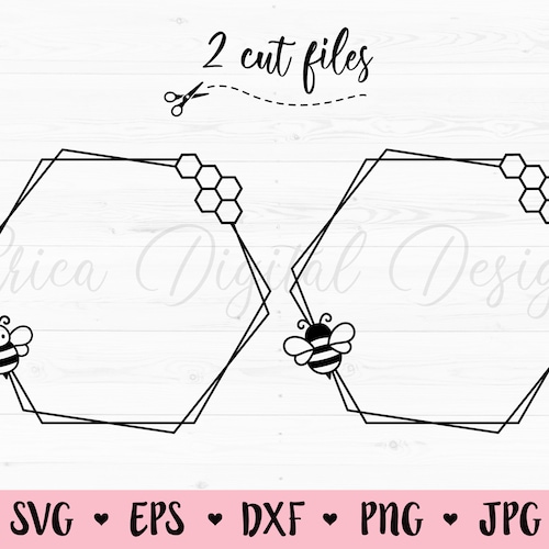 Bee Monogram Frame SVG Cut File for Cricut Silhouette Bumble - Etsy