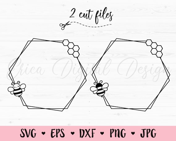 Honey Bee Frame SVG Hexagon Frame Cut File Bumble Bee Wreath | Etsy ...