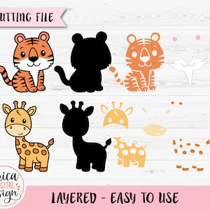 Safari Animals Layered SVG Cute African Jungle Animal Cut File Cricut ...