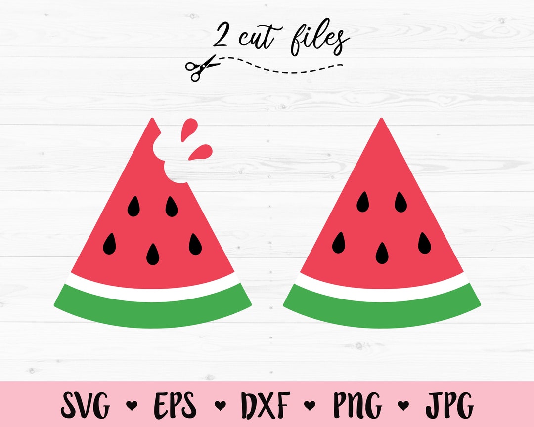 Watermelon SVG Watermelon Slice Cut File Cute Fruit Vector Bitten ...