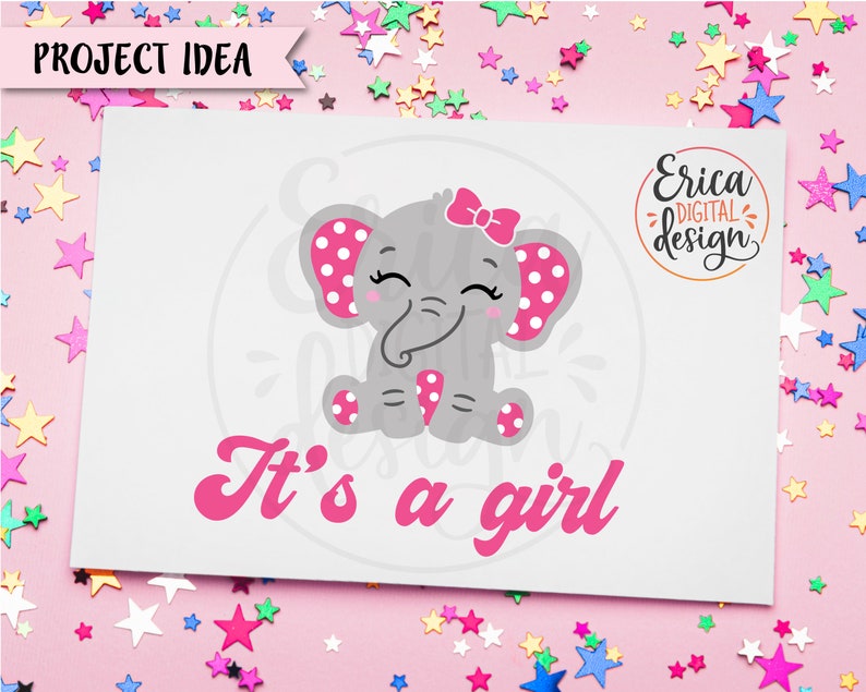 Elephant Boy Girl SVG Cute Baby Elephant Layered Cut File Baby Shower ...