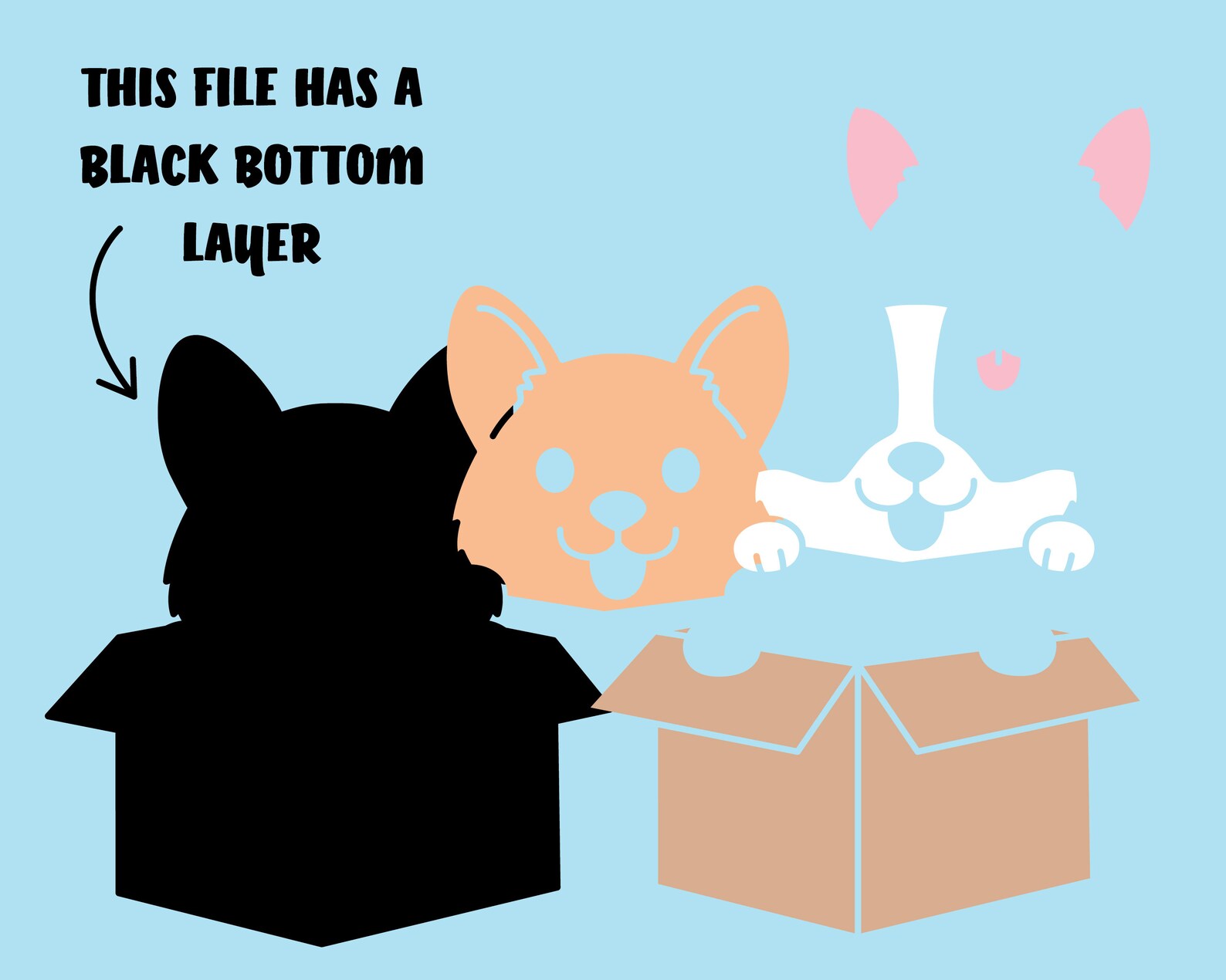 Corgi in Box SVG Cut File Kawaii Funny Dog Vector Cutting File EPS DXF ...