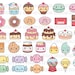 Kawaii Sweets Clipart Cute Sweet Candy Clipart Food Cake Donut Cupcake ...