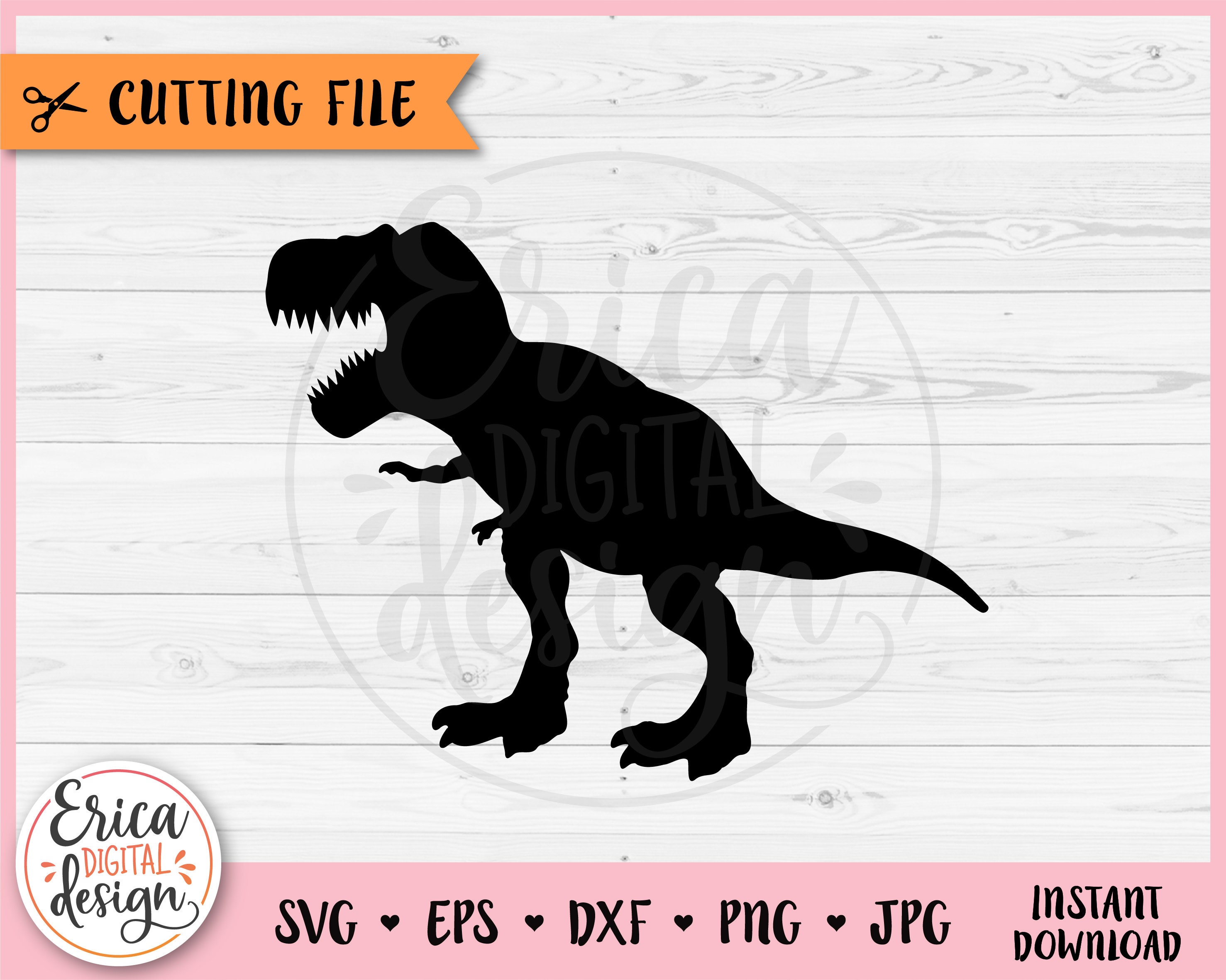 Trex Dinosaur SVG Cut File for Cricut Silhouette Tyrannosaurus Dino ...