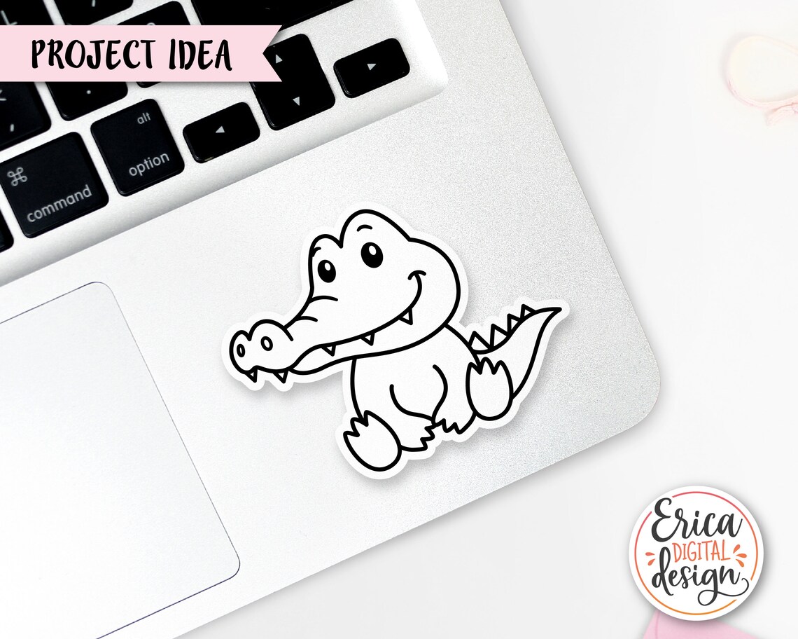 Alligator SVG Cute Baby Crocodile Gator Outline Cut File Cricut ...