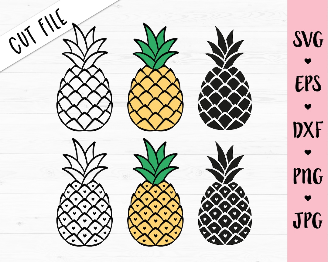 Pineapple SVG Pineapple Bundle Cut File Beach Tropical Fruit Summer ...