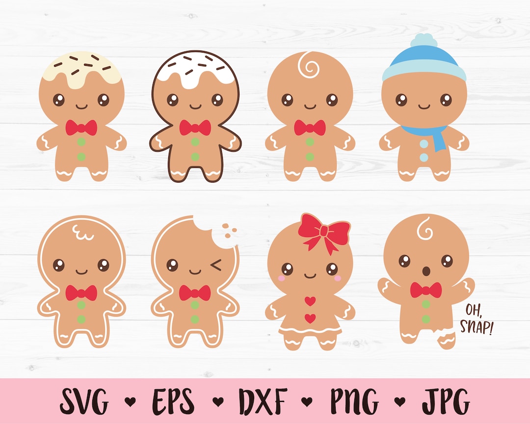 Gingerbread Man SVG Bundle Christmas Cut File Cute Holiday Cookies ...