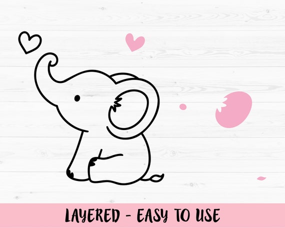 Simple Baby Elephant Silhouette