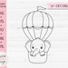 Baby Elephant Outline SVG Elephant Hot Air Balloon Cut File Baby Shower ...