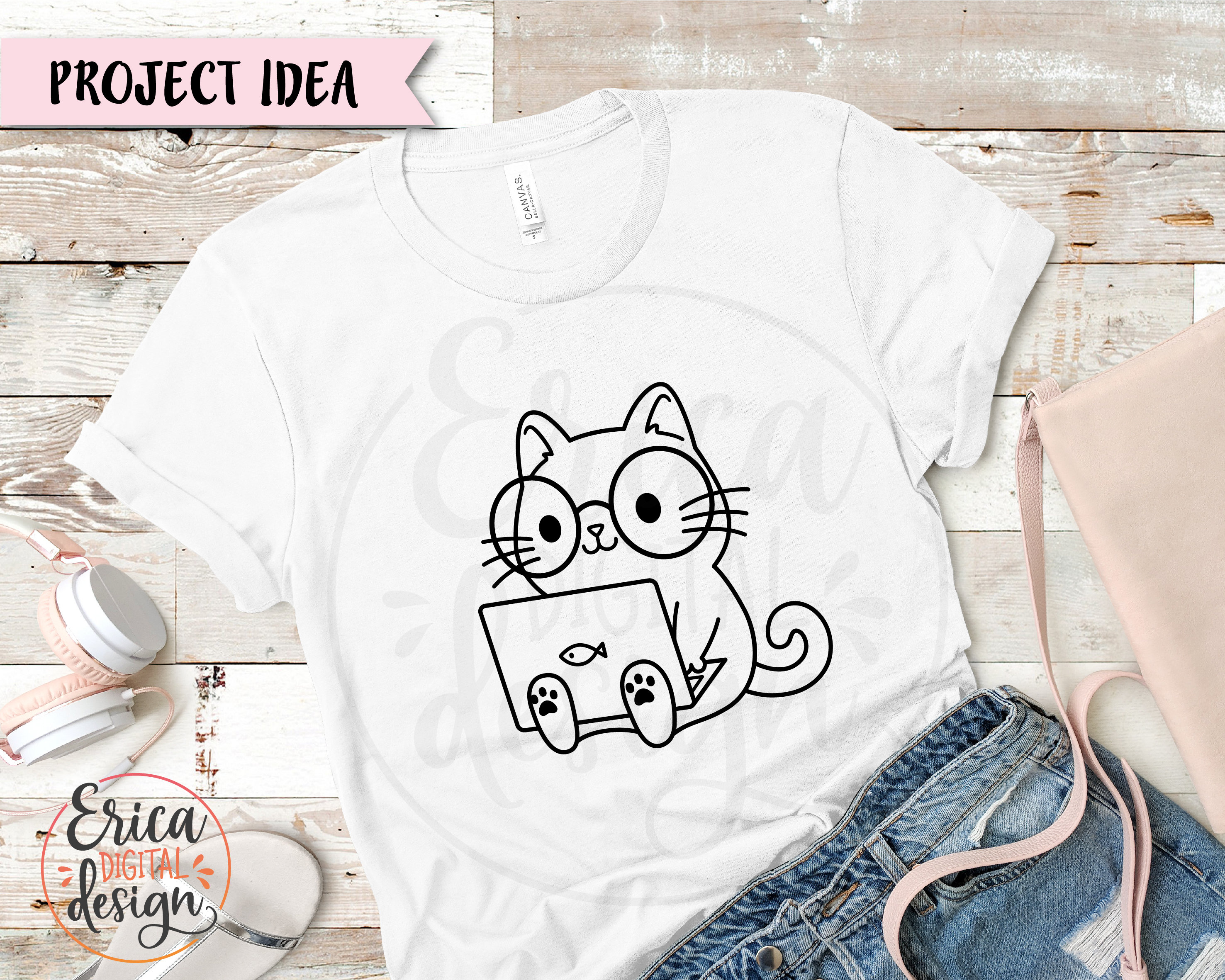 Nerd Cat SVG Cut File Funny Geek Cutting File Student Nerd - Etsy