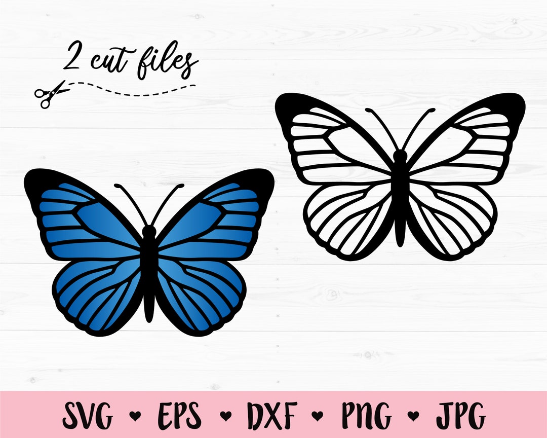 Butterfly SVG Blue Butterfly Cut File Monarch Butterflies Outline ...