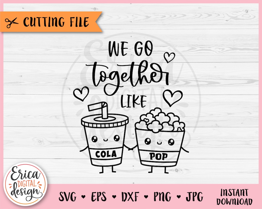 Cola Popcorn in Love SVG Cut File Cricut Silhouette Perfect Match Cute ...