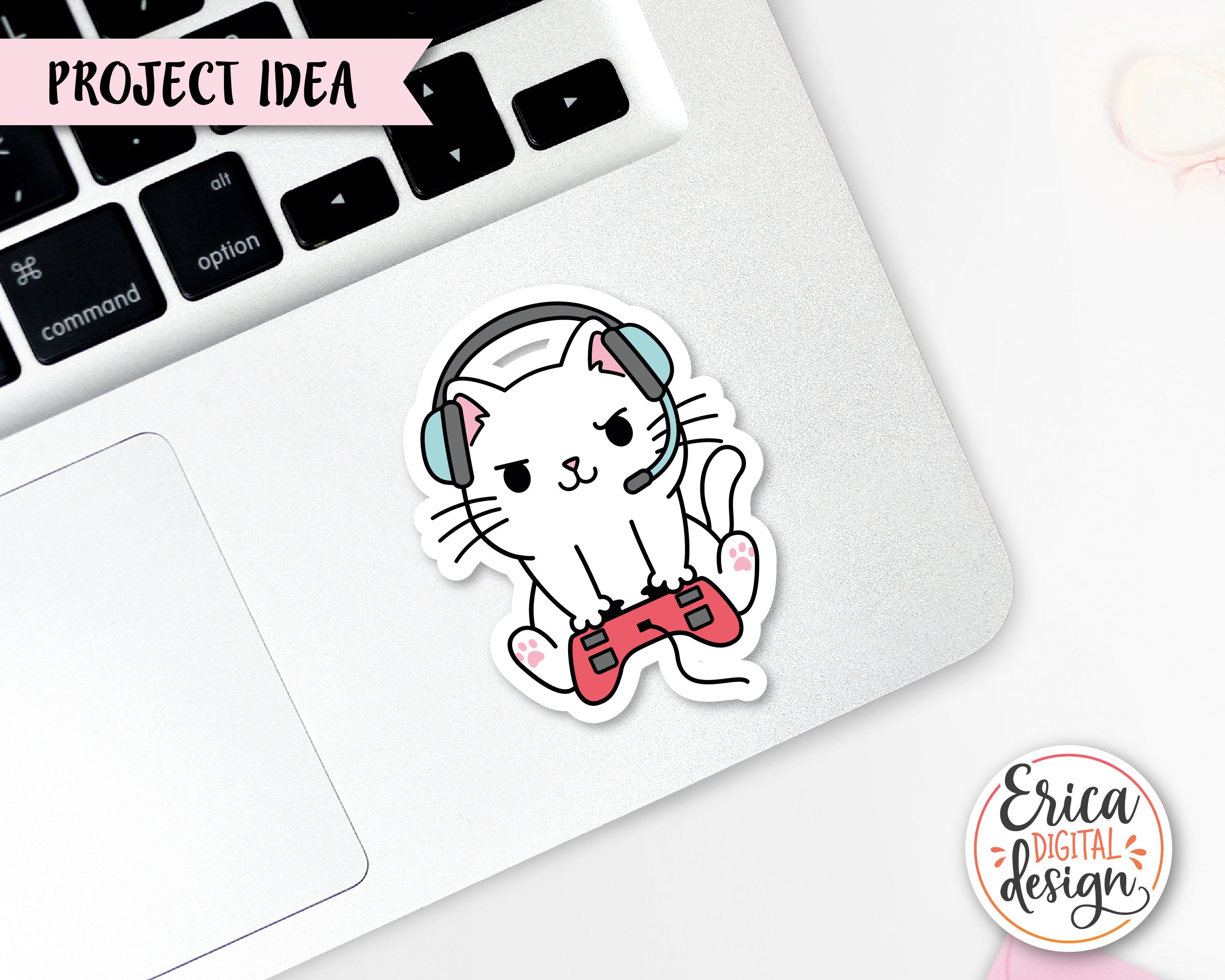 Gamer Cat SVG Cut File Funny Nerd Geek Cat Video Game Gaming Cutting ...