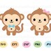 Monkey SVG Baby Monkey Layered Cutting File Cute Monkeys Cut Nursery ...