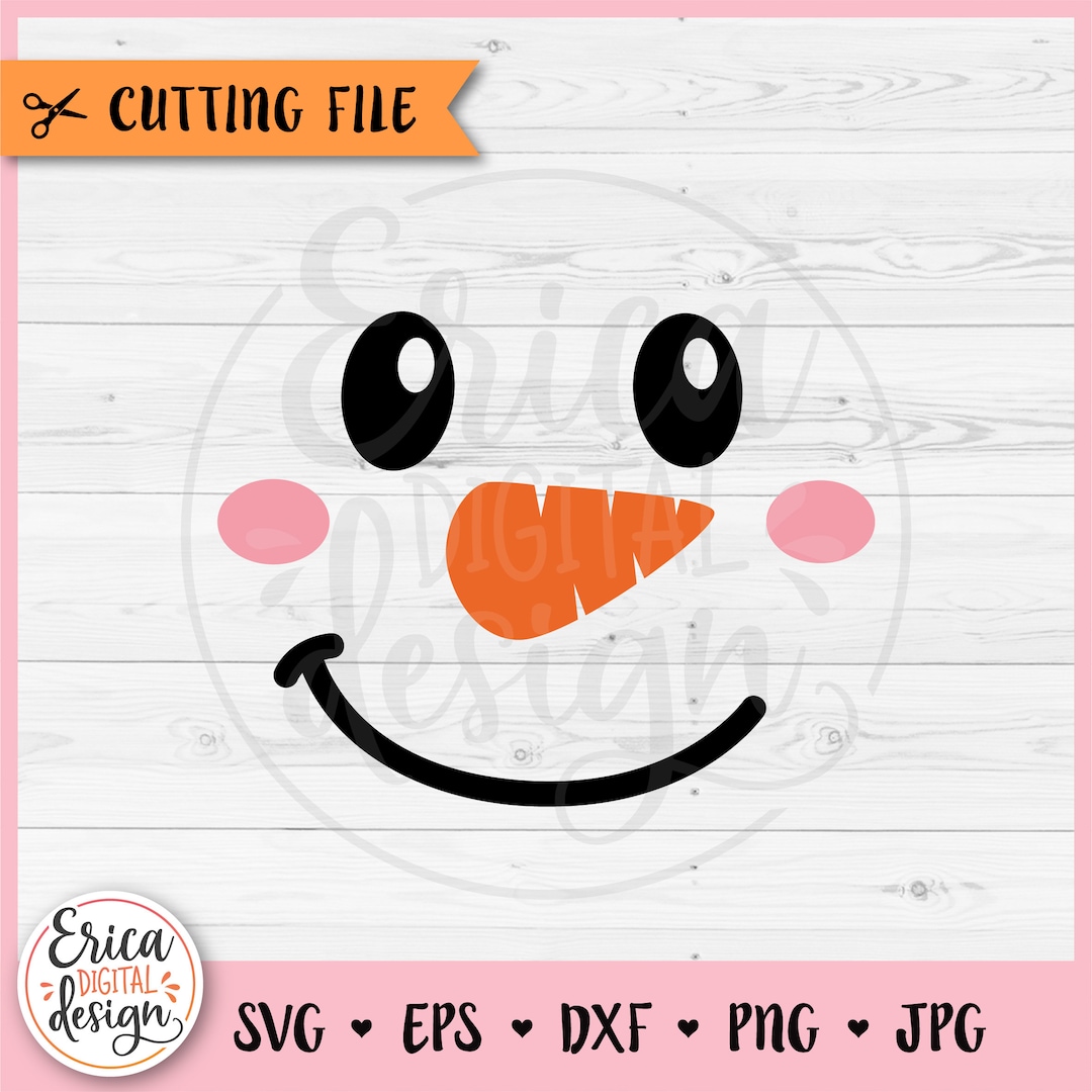 Snowman Face SVG Cute Snowman Head Layered Cut File for Cricut ...