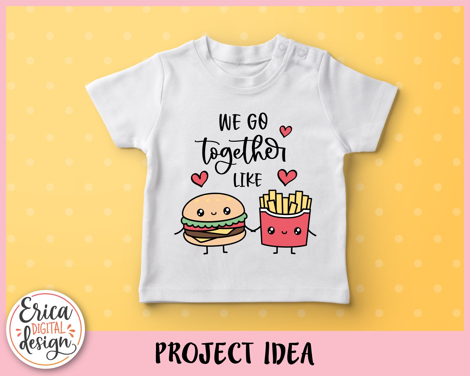 Hamburger Fries in Love SVG Cut File Cricut Silhouette Perfect Match ...