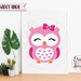 Cute Owl Girl SVG Baby Owl Bow Cut File Sweet Little Owl Baby Shower ...