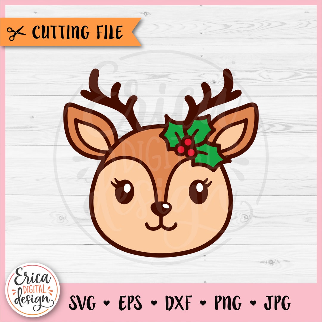 Reindeer Face SVG Christmas Reindeer Layered Cut File for Cricut ...
