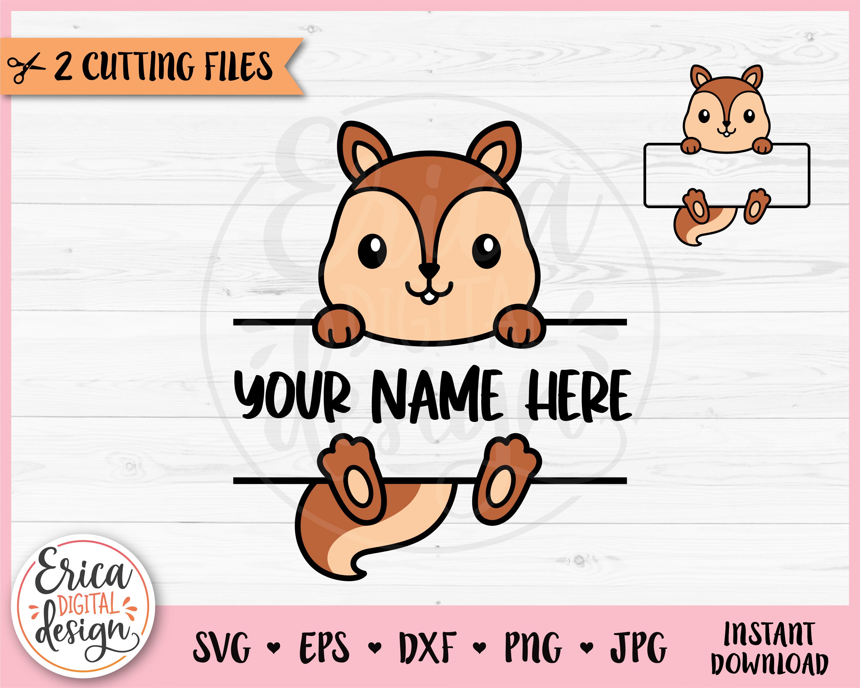 Squirrel Name Frame Layered SVG Cut File Cricut Silhouette Cute ...
