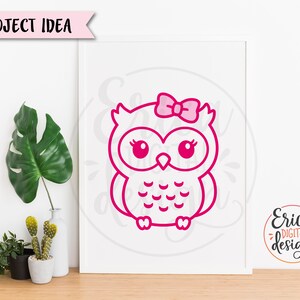 Owl Boy Girl SVG Cute Owl Cut File Sweet Little Owl Bow Baby Shower ...