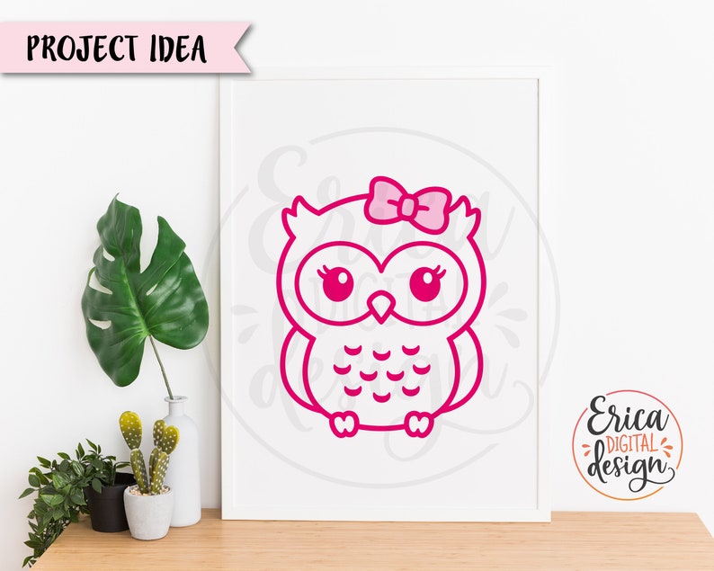 Owl Boy Girl SVG Cute Owl Cut File Sweet Little Owl Bow Baby | Etsy